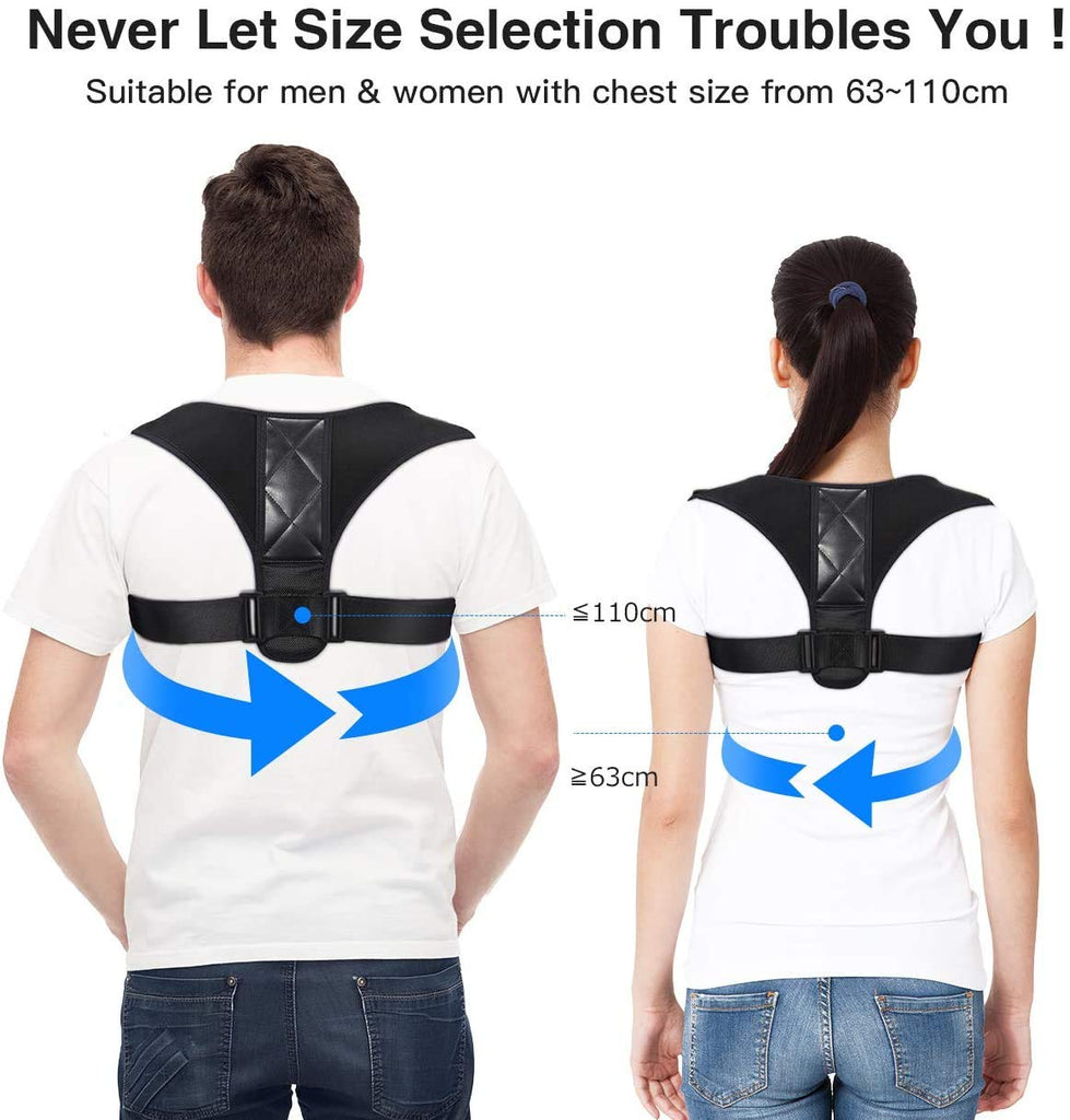 Posture Corrector Back Support Body Brace Wellness Lumbar Shoulder Sup ...