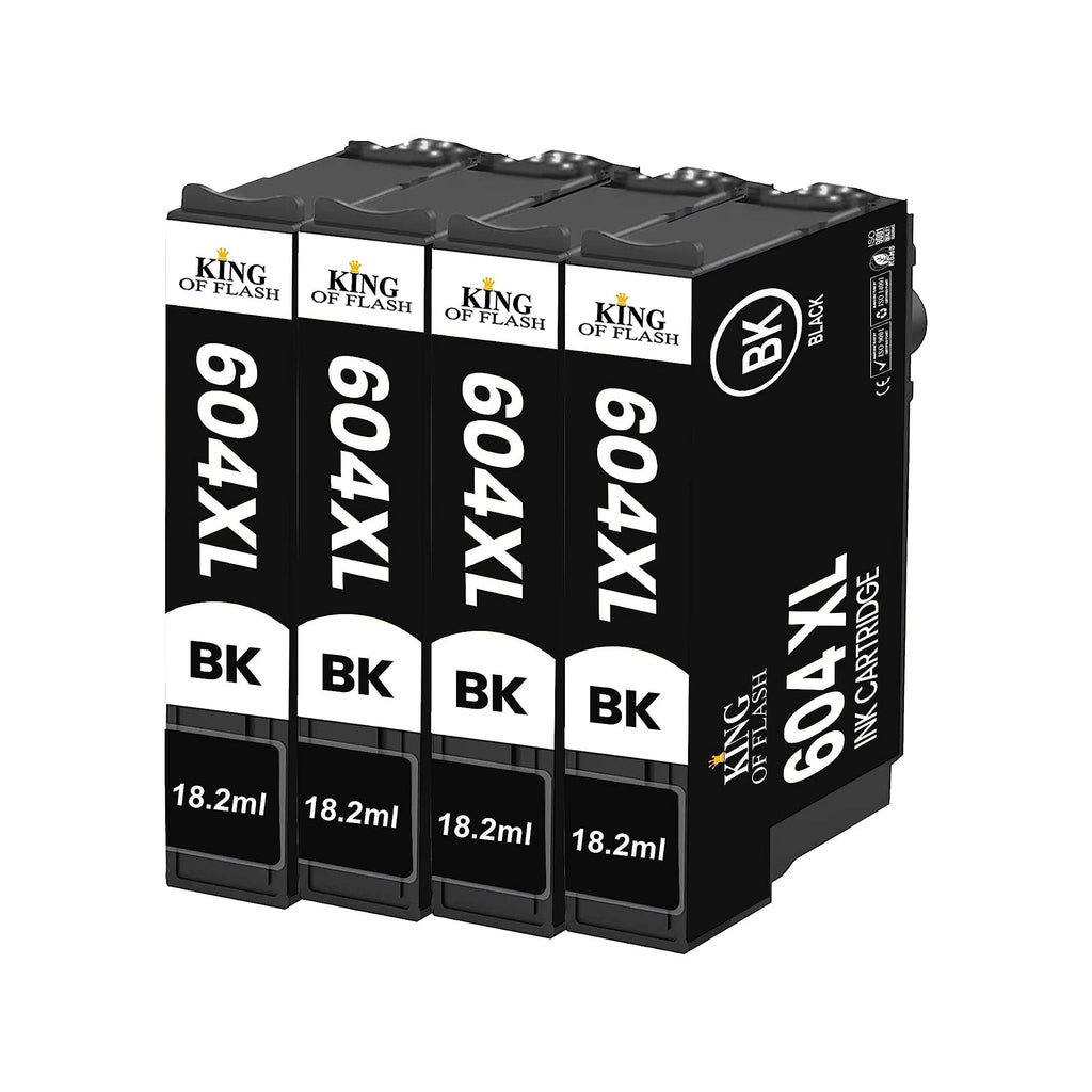 Compatible Epson 604XL Black Ink Cartridge Pack of 4 — King of Flash UK