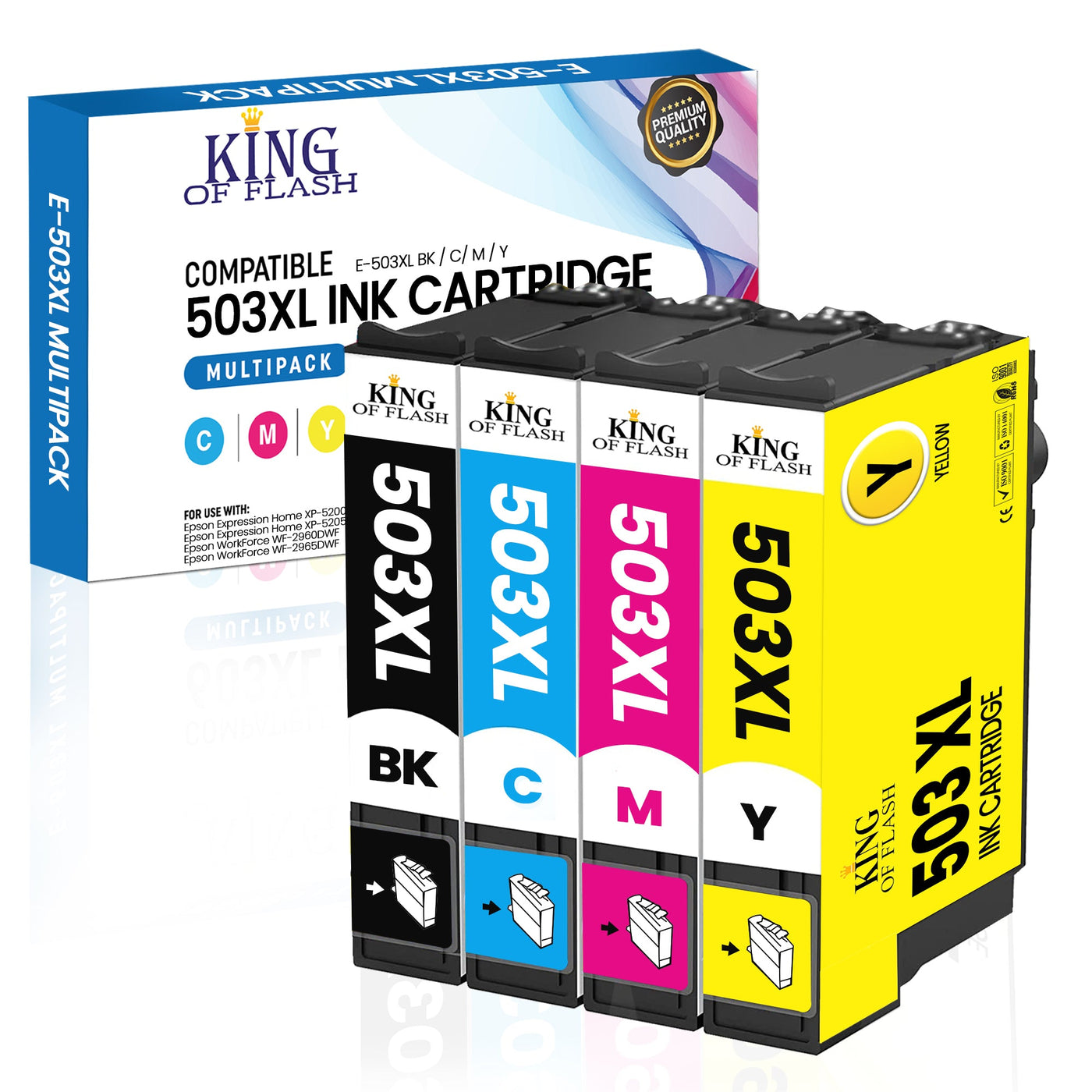 Compatible Epson 503XL Black Ink Cartridge Pack of 4 — King of Flash UK