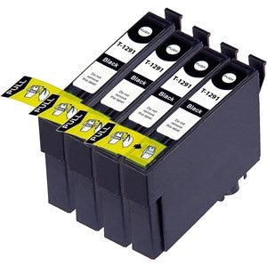 Compatible Epson T1291 Black Ink Cartridge - Pack of 4 — King of Flash UK